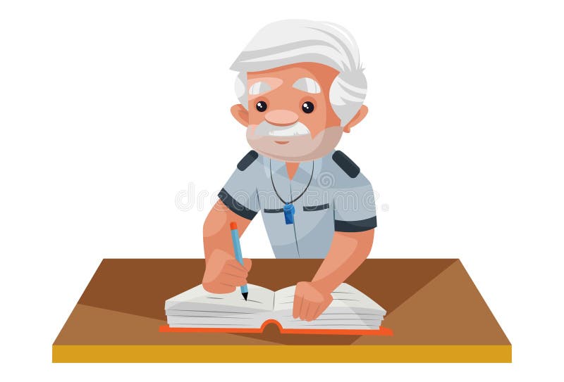 Watchman Vector Cartoon Character Stock Vector - Illustration of ...