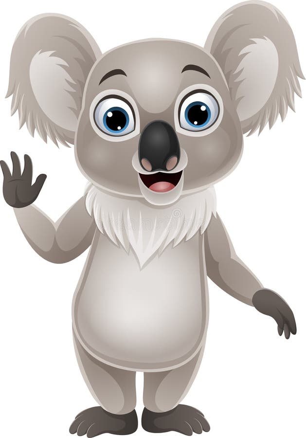 Cartoon Funny Koala Waving Hand Stock Vector - Illustration of animal ...
