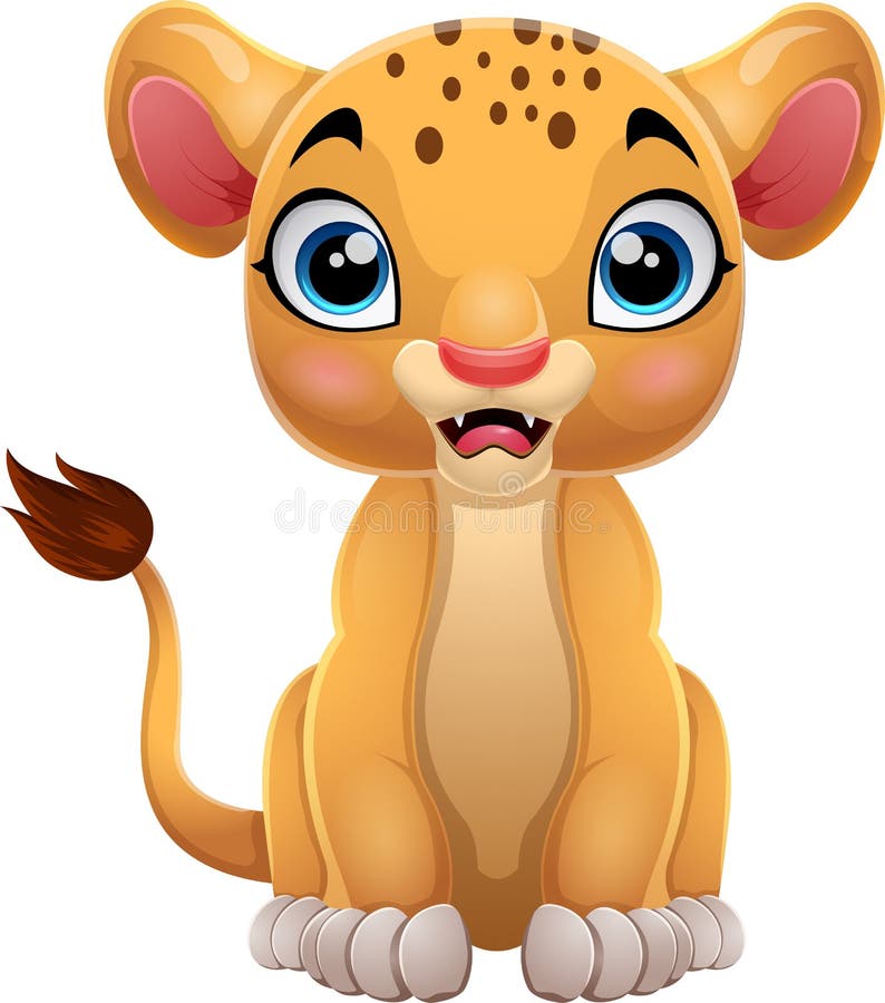 Cute lioness cartoon stock vector. Illustration of mane - 36399577