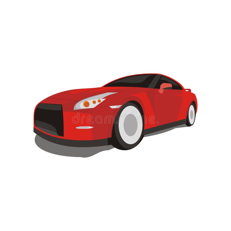 Red Car Vector Illustration in Cartoon Stock Vector - Illustration of ...