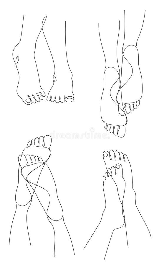 Continuous One Line Drawing Feet Stock Illustrations – 282 Continuous ...