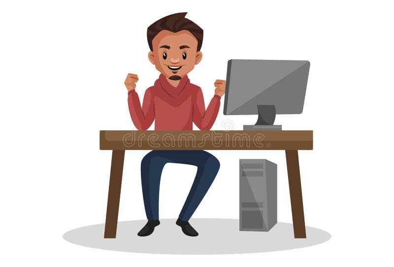 Boy Graphic Designer Vector Illustration Stock Vector - Illustration of ...