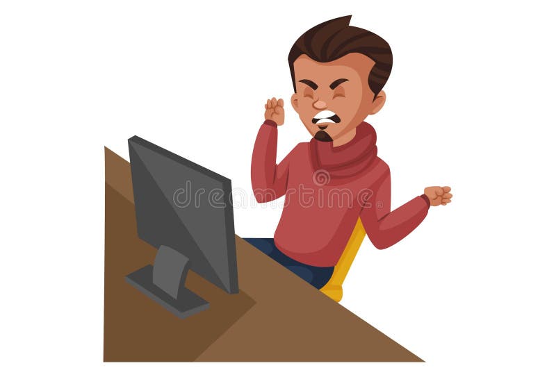 Boy Graphic Designer Vector Illustration Stock Vector - Illustration of ...