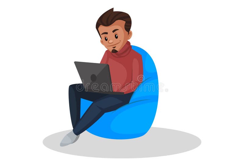 Boy Graphic Designer Vector Illustration Stock Vector - Illustration of ...