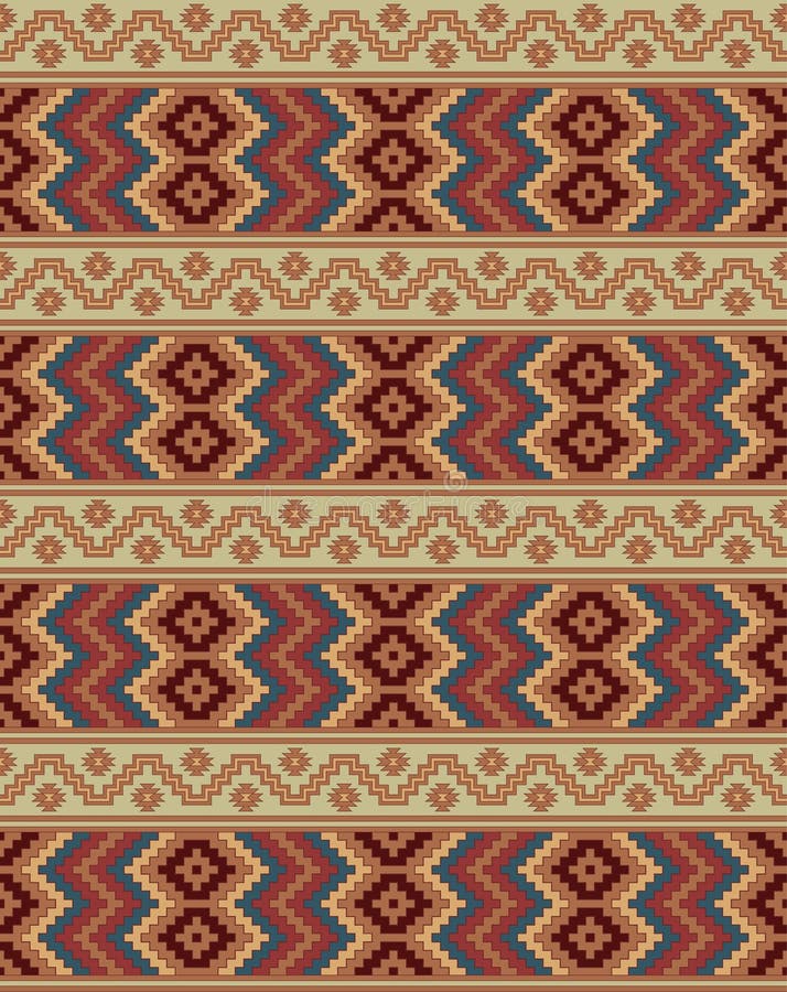 Ethnic Geometric Seamless Pattern. Stock Vector - Illustration of ...