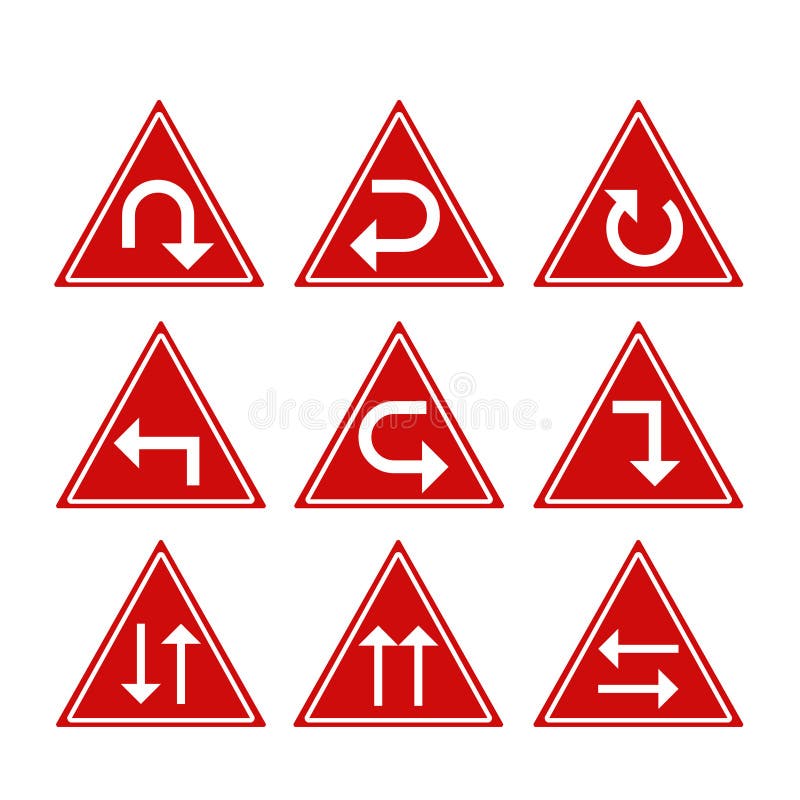 Traffic Signs that Show Road Direction Information Stock Vector ...