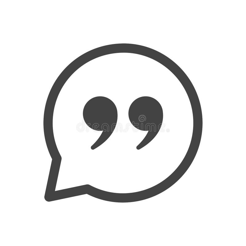 Quote Mark Icon Symbol Vector Illustration Isolated on White Background ...