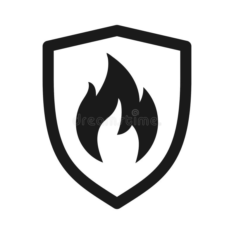 Shield with Fire Sign. Fire Shield Vector Icon. Vector Shield Icon ...