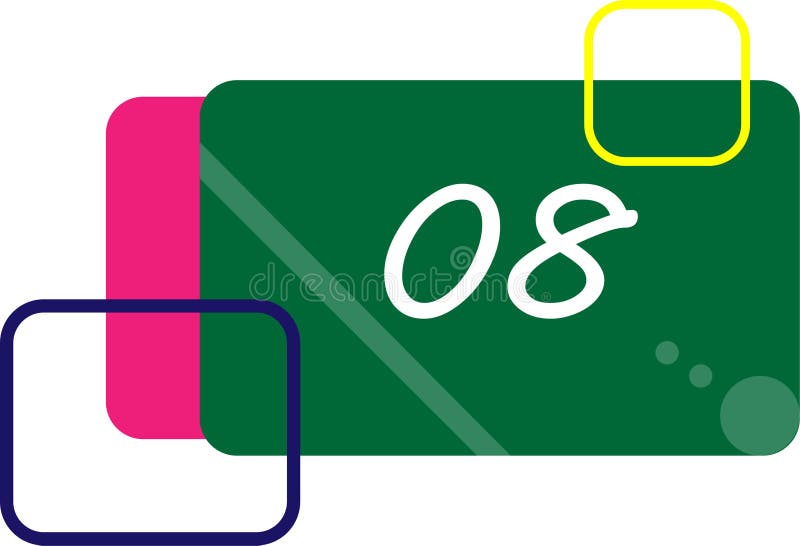 Flat Arrow Point Square of Number Eight Stock Vector - Illustration of ...