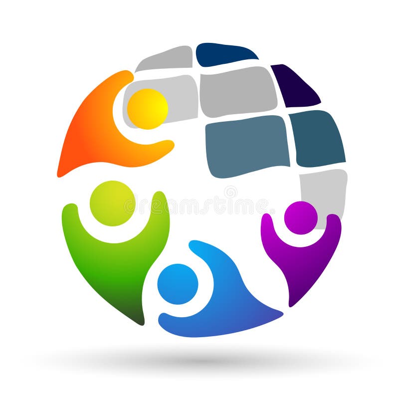 People Globe Team Work Logo Partnership Education Celebration Group ...
