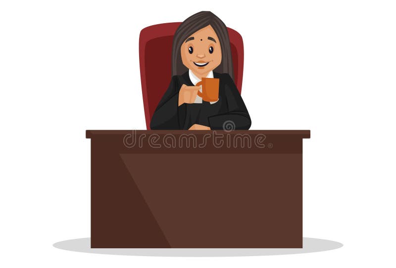 Female Judge Vector Cartoon Illustration Stock Vector - Illustration of ...