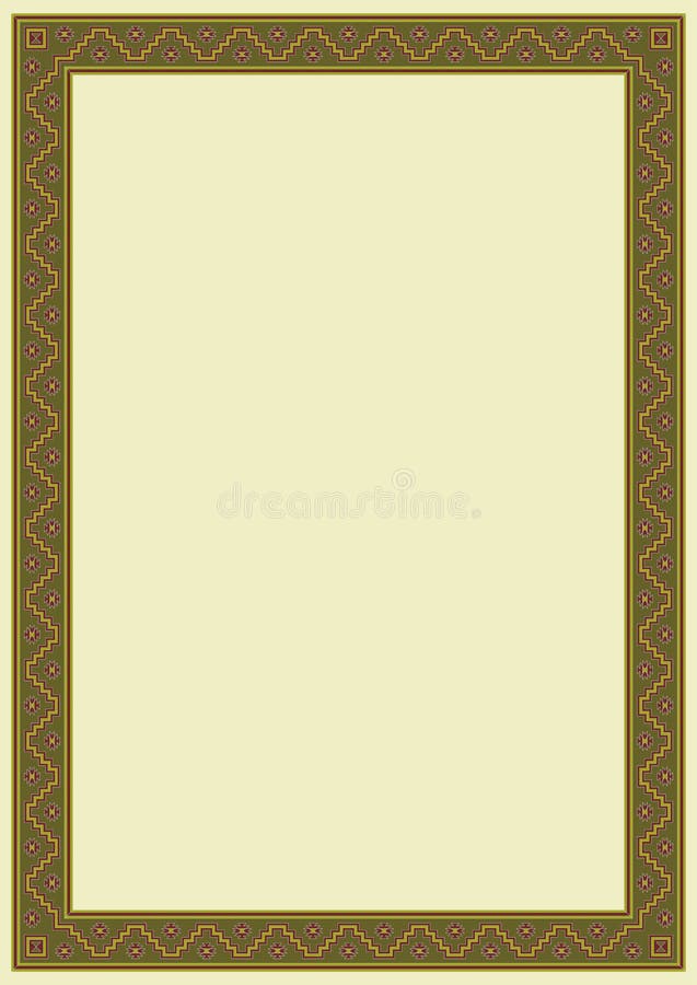 Ethnic Geometric Rectangular Frame. American Indian Style Stock Vector ...