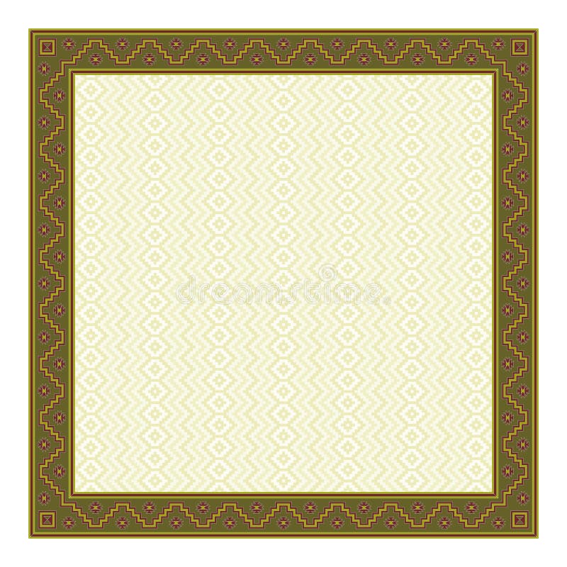 Ethnic Geometric Square Frame. Stock Vector - Illustration of border ...