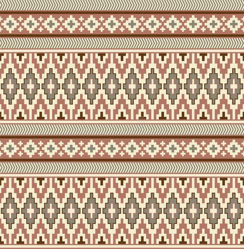 Ethnic Geometric Seamless Pattern. Stock Vector - Illustration of ...