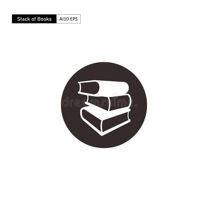 Book stack silhouette icon stock illustration. Illustration of college ...