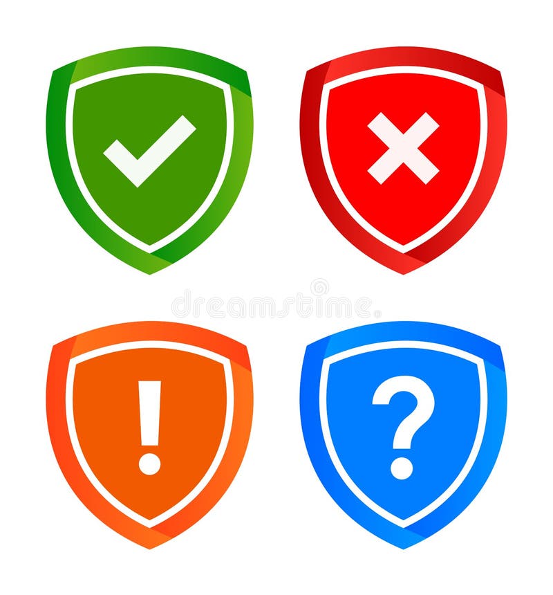 Tick exclamation icon stock illustration. Illustration of banner - 13898753