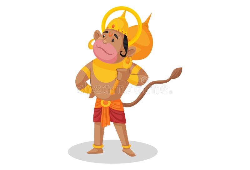 Lord Hanuman Vector Cartoon Illustration Stock Vector - Illustration of ...