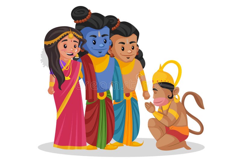 Lord Hanuman Vector Cartoon Illustration Stock Vector - Illustration of ...