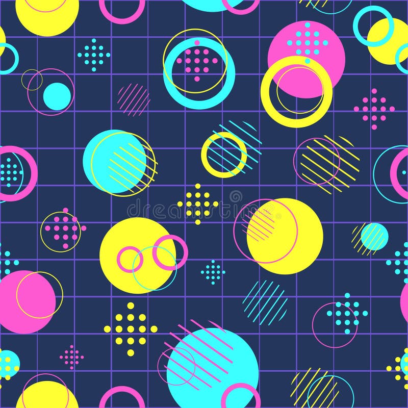 Modern Seamless Pattern with Colorful Circles and Disks. Repeat ...