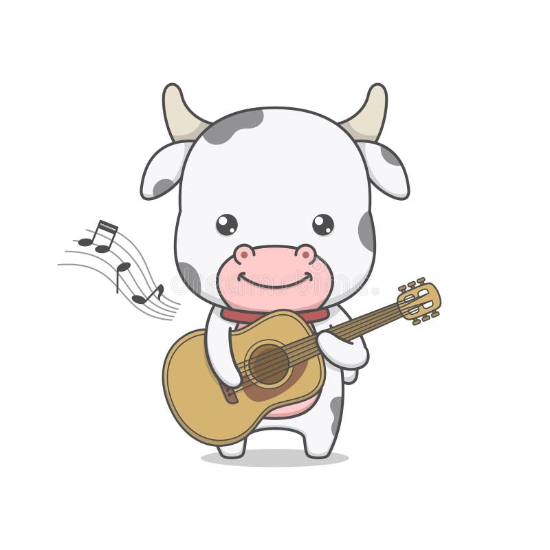 Cow Playing Instrument Stock Illustrations – 50 Cow Playing Instrument ...