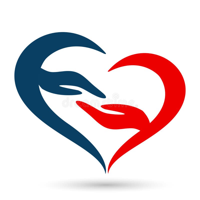 Helping Hands Heart Shaped Give Life Love Happy Logo Icon Illustration ...