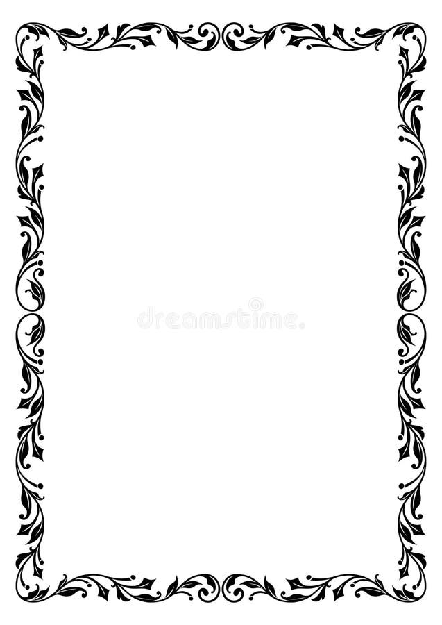 Black Rectangular Ornate Frame, Page Decoration. Stock Vector ...