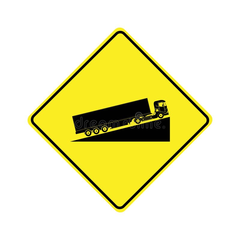 Warning Incline Ahead Symbol Sign ,Vector Illustration, Isolate on ...
