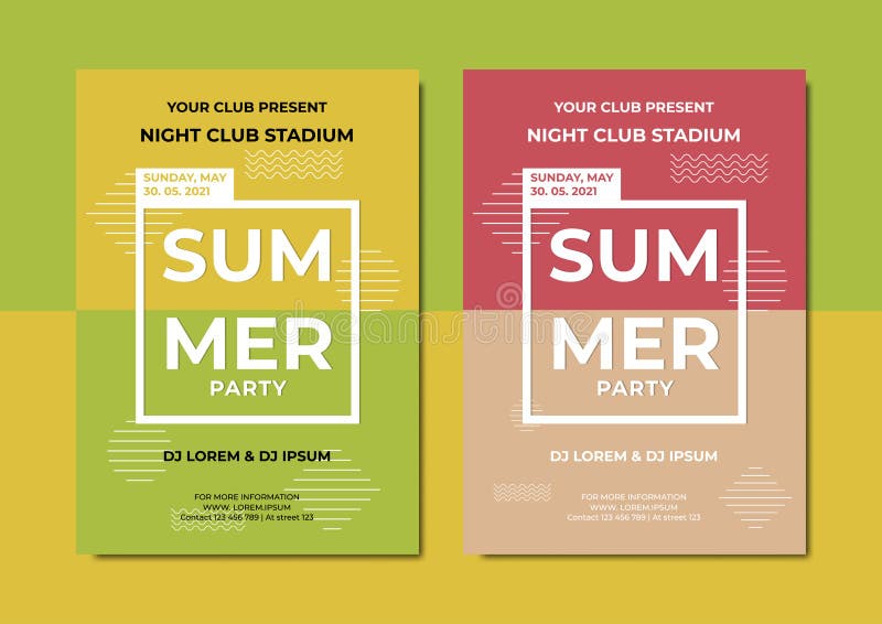 Unique Artistic Summer Cards with Shapes and Geometric Elements Stock ...