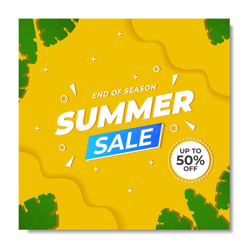 Beautiful Summer Sale Banner, Hot Season Discount Poster Stock Vector ...