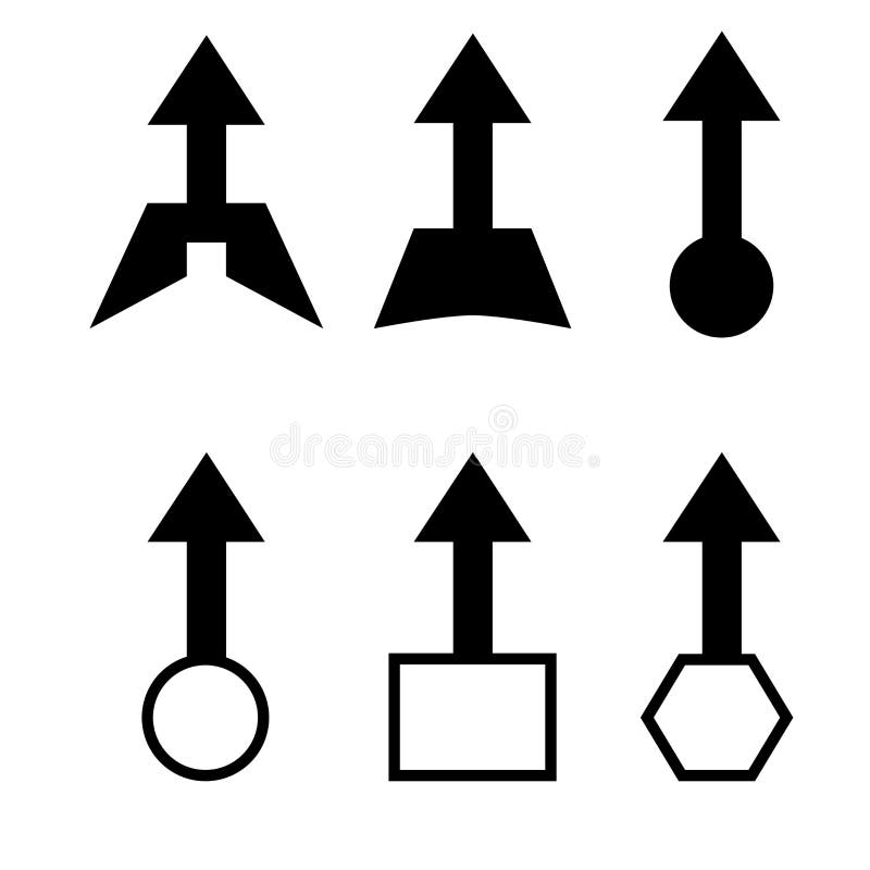 Arrow Icon Set Black Various Variations Stock Vector - Illustration of ...