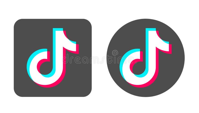Tik Tok Popular Social Media Logo Icon Colored Blue Pink White Abstract ...