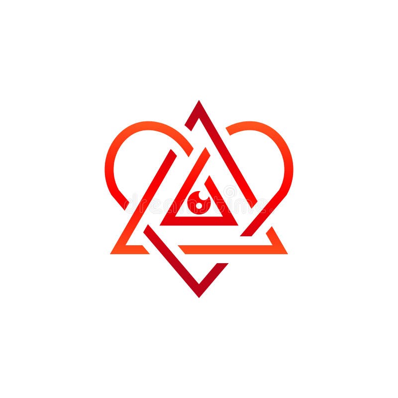 Heart Triangle Eye Logo Shape Geometric Symbol Icon, Triangle and Heart ...