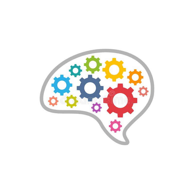 Brain Gear Polygon with Business Icon Stock Vector - Illustration of ...