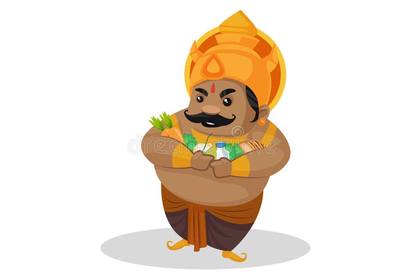 Kumbhakarna Vector Cartoon Illustration Stock Vector - Illustration of ...