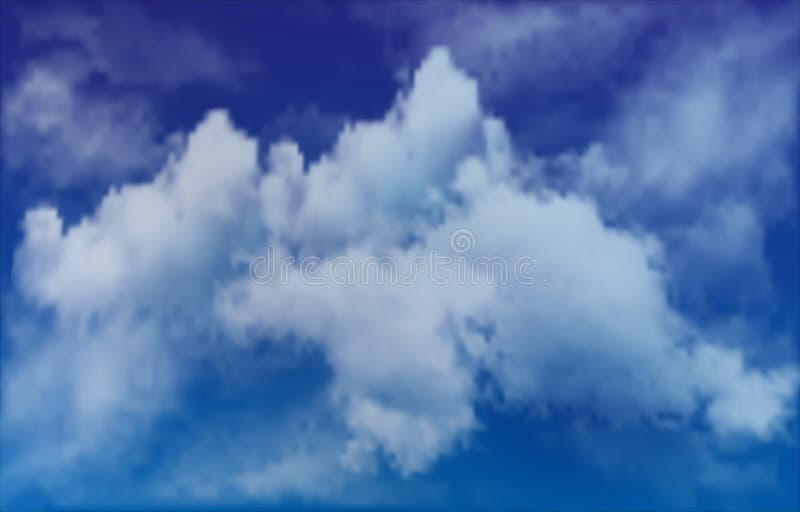 Blue Sky with White Cloud, Basic RGB Stock Vector - Illustration of ...