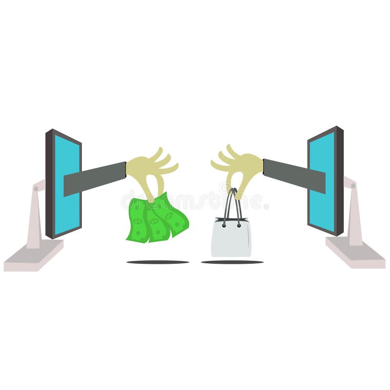 Exchange of Money and Goods Stock Vector - Illustration of cartoon ...