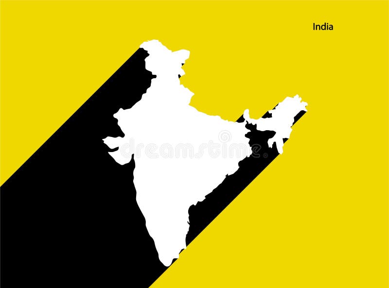 India Map on Retro Poster with Long Shadow. Stock Vector - Illustration ...