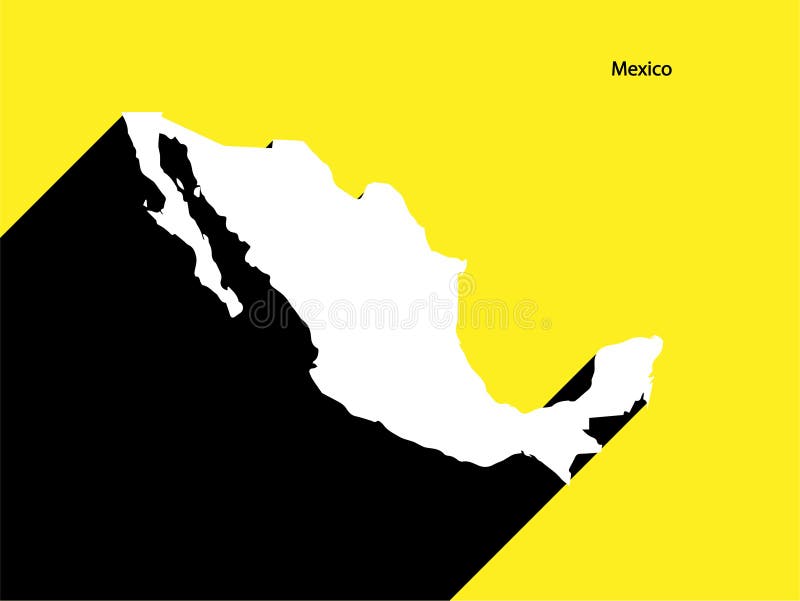 Mexico Map on Retro Poster with Long Shadow. Stock Vector ...