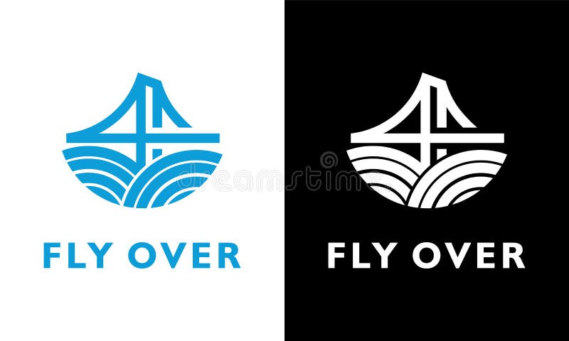 Suspension Bridge Flyover Concept Logo Design Stock Vector ...