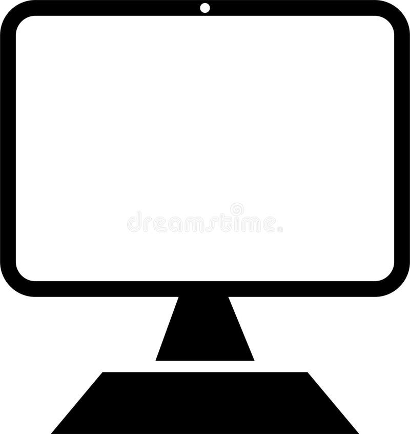 Vector of a Computer Set with Black Line Stock Vector - Illustration of ...