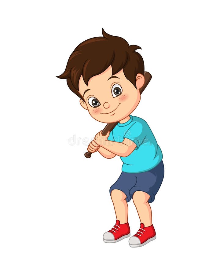 Cartoon Boy Hitting Baseball Bat Stock Illustrations – 133 Cartoon Boy ...