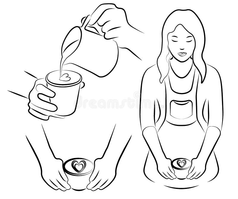 Making Coffee Sketch Stock Illustrations – 932 Making Coffee Sketch ...