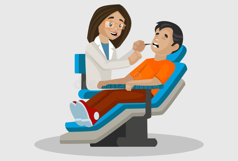 Female Dentist Vector Cartoon Illustration Stock Vector - Illustration ...