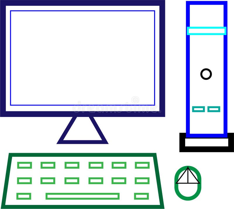 Vector of a Computer Set with Colorful Color Stock Vector ...