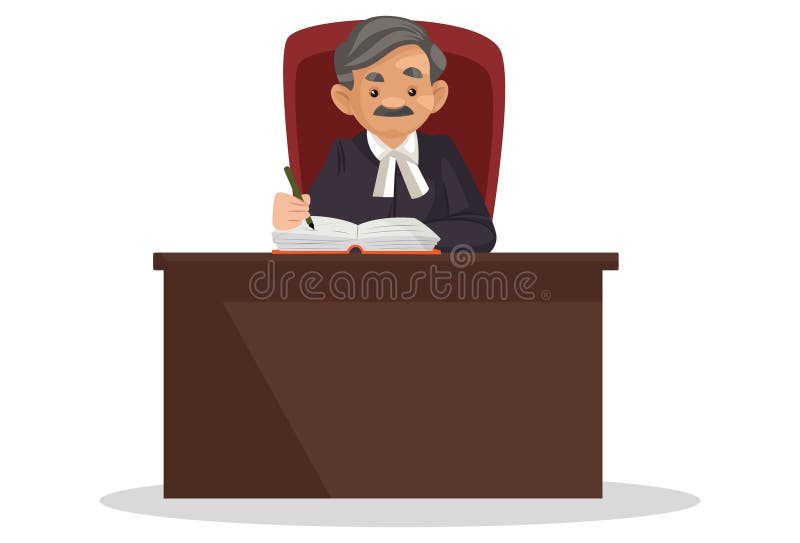 Judge Vector Cartoon Illustration Stock Vector - Illustration of hammer ...