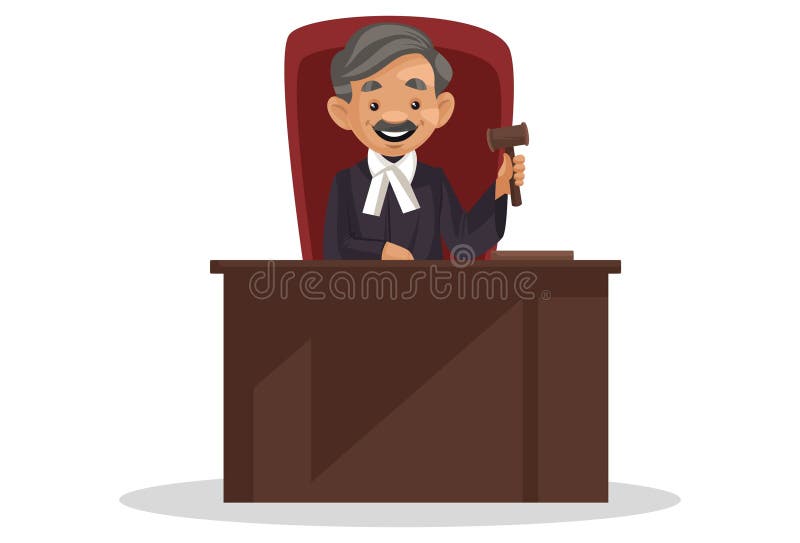 Judge Vector Cartoon Illustration Stock Vector - Illustration of cute ...