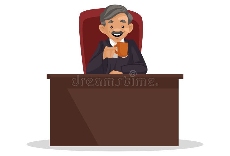 Judge Vector Cartoon Illustration Stock Vector - Illustration of hand ...