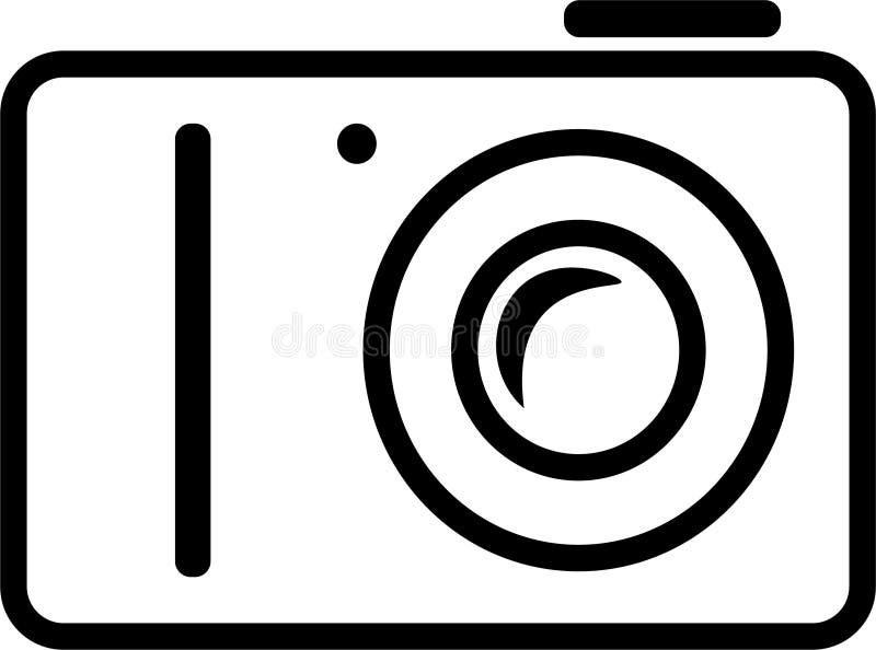 Vector of Classic Camera with Black Outline Stock Vector - Illustration ...