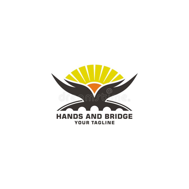Bridge and Human Hands Logo Stock Vector - Illustration of hope ...