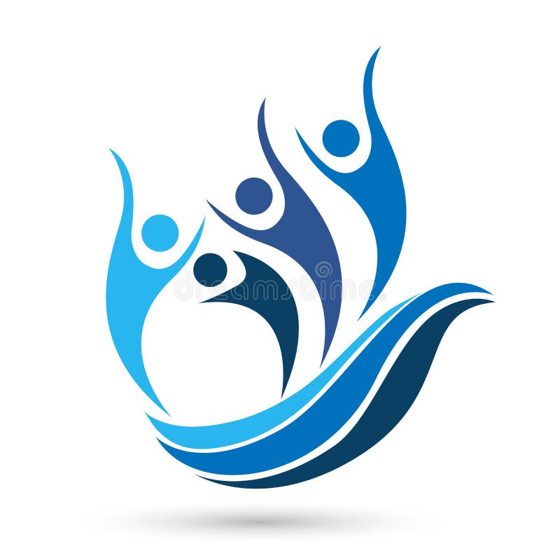 Abstract People Team Water Wave Company Sea Ocean Logo Icon Simple ...